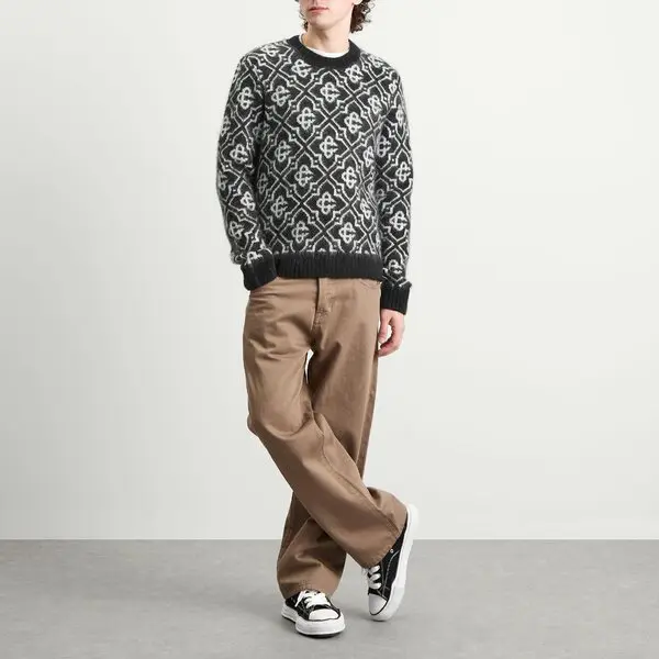 Casablanca Monogram Mohair Blend Crew Sweatshirt
