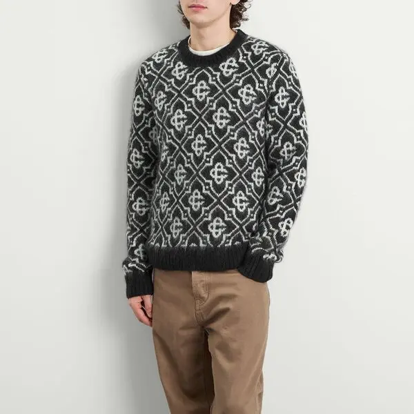Casablanca Monogram Mohair Blend Crew Sweatshirt