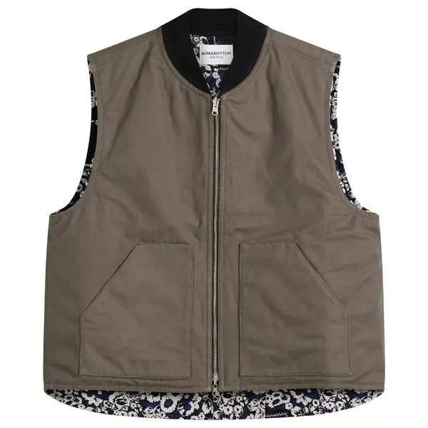NOMARHYTHM TEXTILE Reversible Work Vest - Gray
