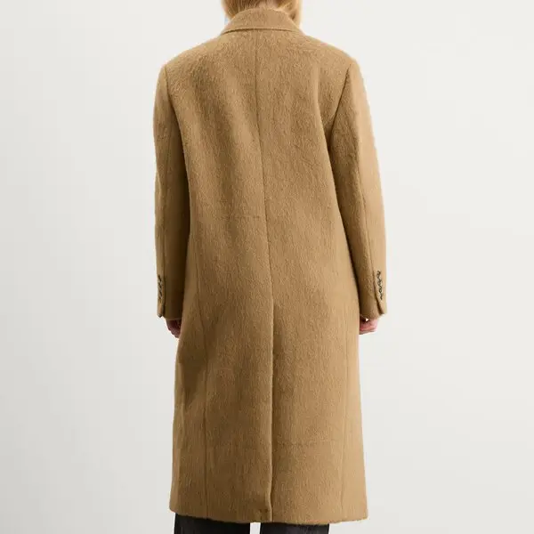 DUNST Tailored Double Beasted Hairy Wool Coat