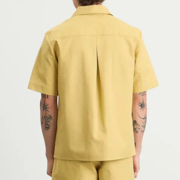 Casablanca Cotton Jacquard Short Sleeve Monogram Shirt - Yellow