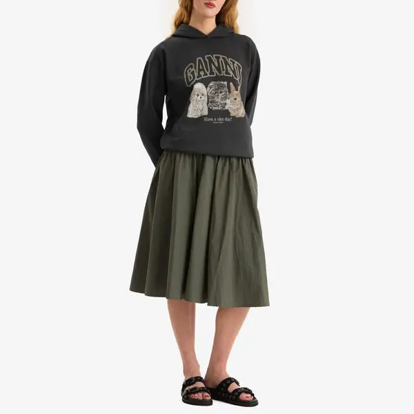 GANNI Isoli Oversize Animals Crop Hoodie