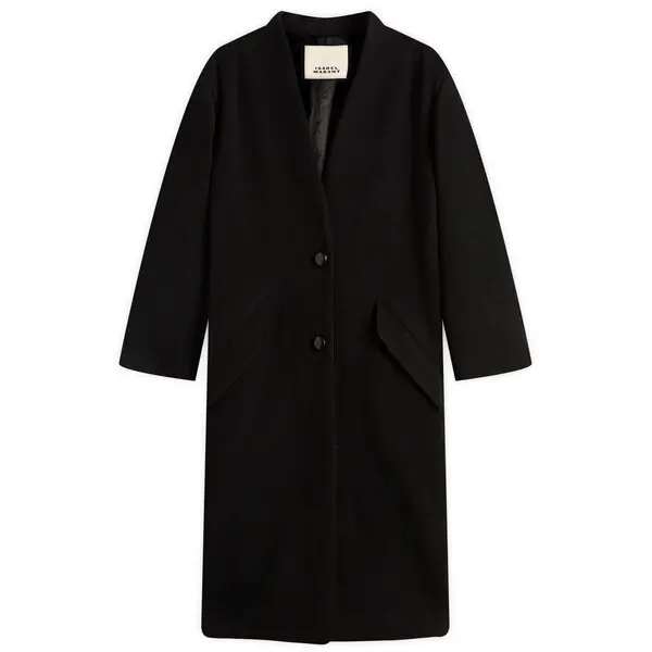 Isabel Marant Étoile Florane Long Wool Coat - Black