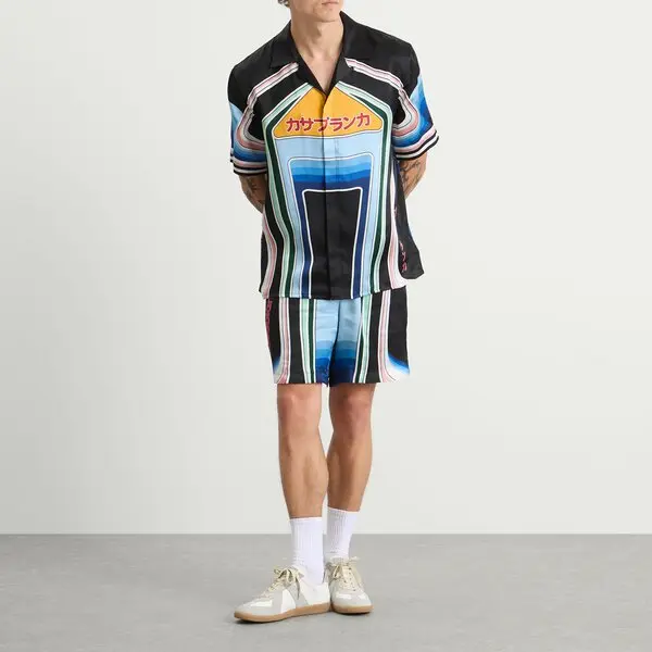 Casablanca Graphic Mountain Drawstring Shorts