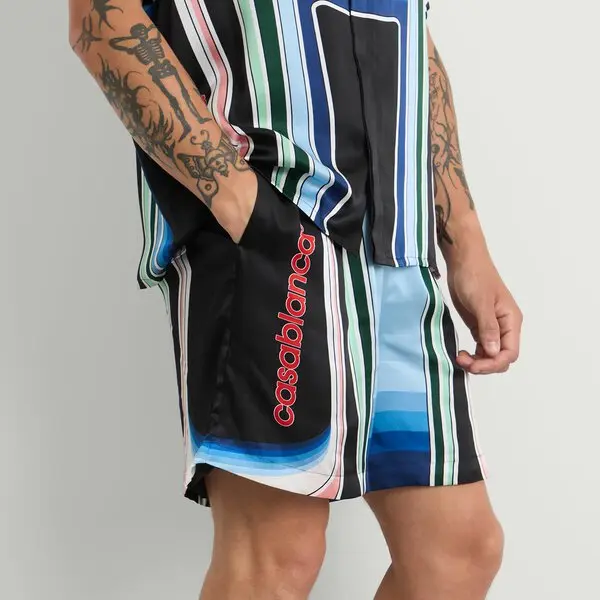 Casablanca Graphic Mountain Drawstring Shorts