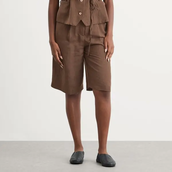 Faithfull The Brand Astrid Long Pleated Shorts