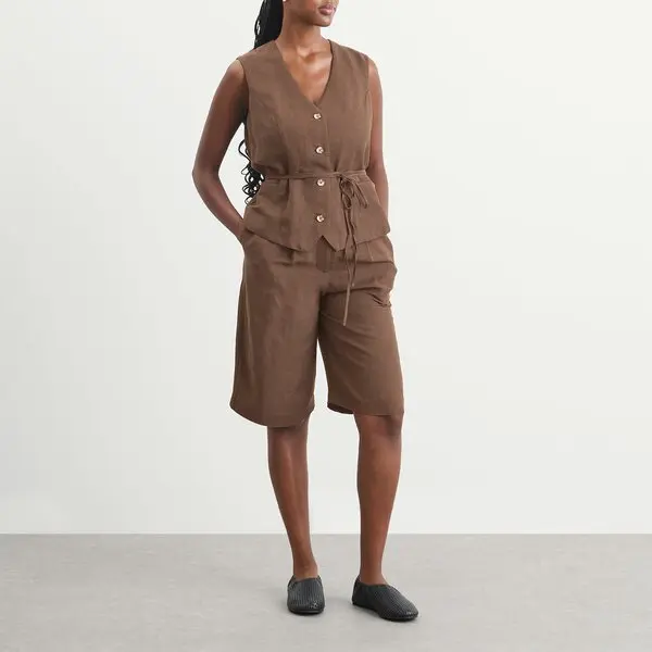 Faithfull The Brand Astrid Long Pleated Shorts