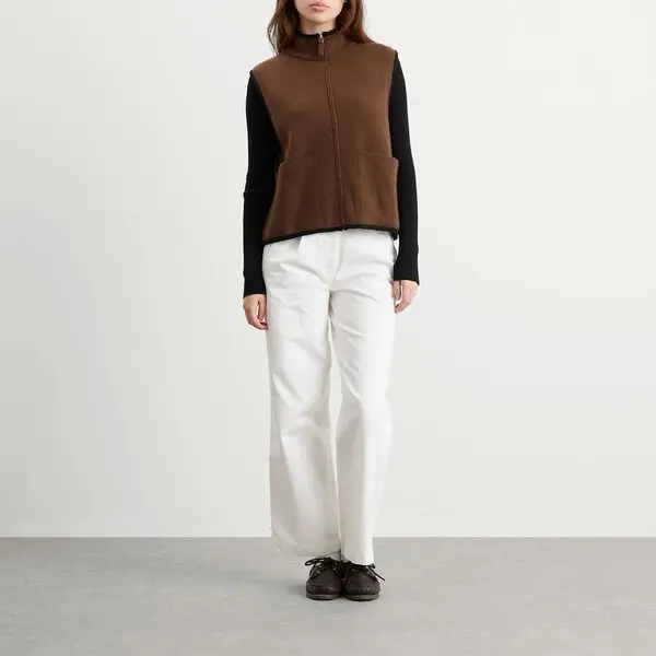 NOTHING WRITTEN Dicky Zip-up Vest