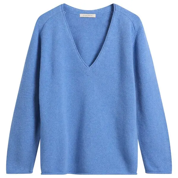 NOTHING WRITTEN Cerin Deep V-neck Pullover - Blue