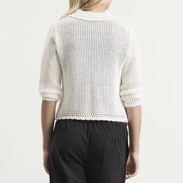 DUNST Linen-cotton Knit Cardigan - Ivory