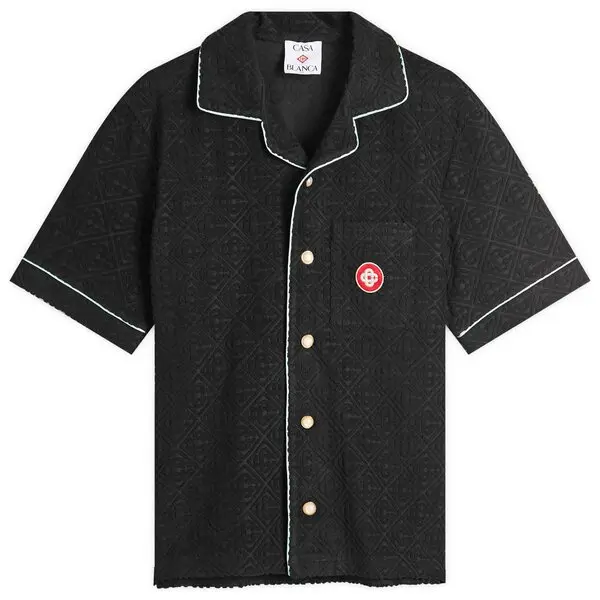 Casablanca Towelling Monogram Shirt - Black