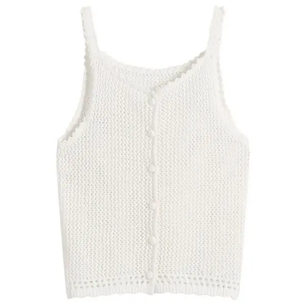 DUNST Knit Vest Top - Ivory