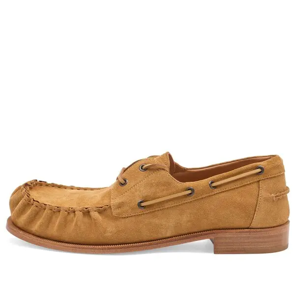 Dries Van Noten Suede Boat Shoe - Camel