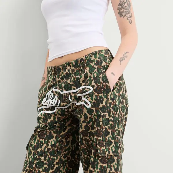 ICECREAM Running Dog Woodland Camouflage Cargo Pants