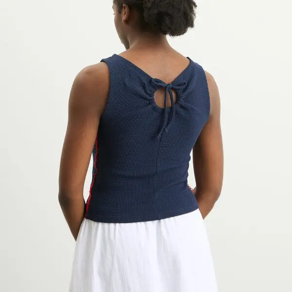 DAMSON MADDER Devon Pointelle Polo Top
