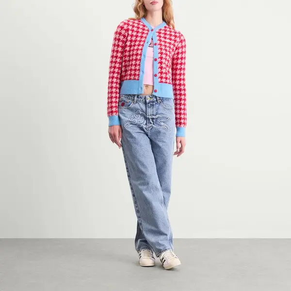 ICECREAM Houndstooth Knit Cardigan
