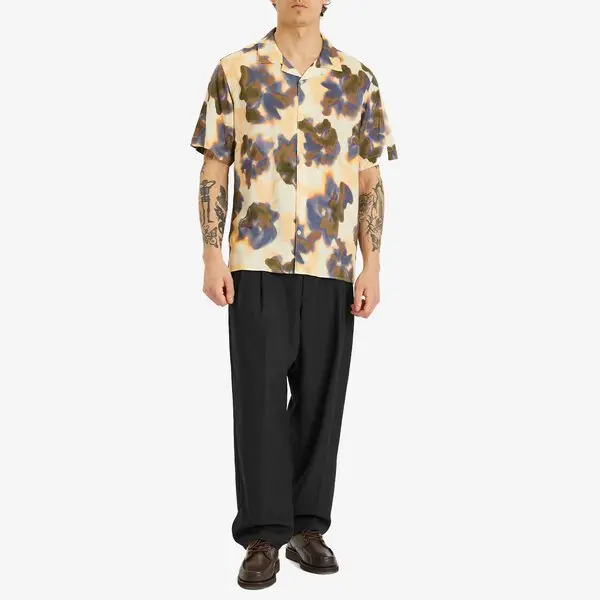 WAX LONDON Didcot Blue Floral Vacation Shirt