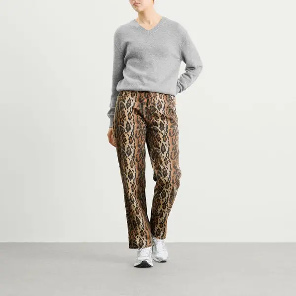 HOUSE OF SUNNY Leopard Print Straight Leg Jeans
