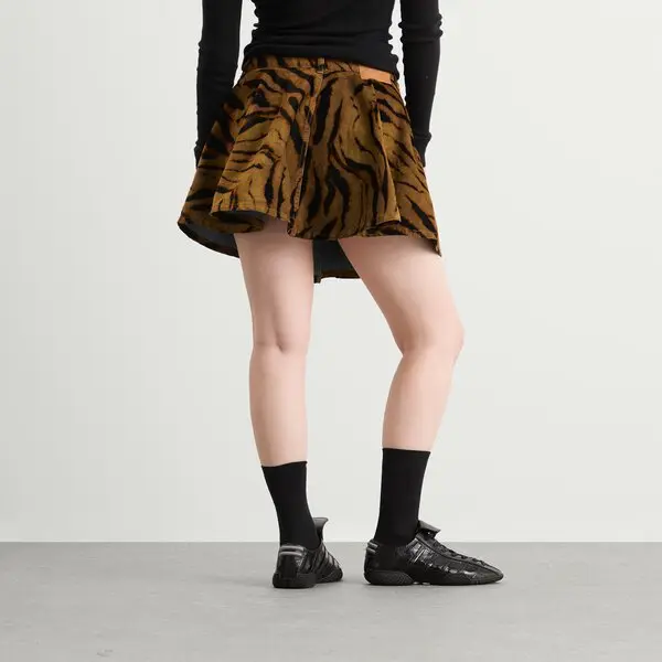 GANNI Printed Flock Denim Mini Skirt