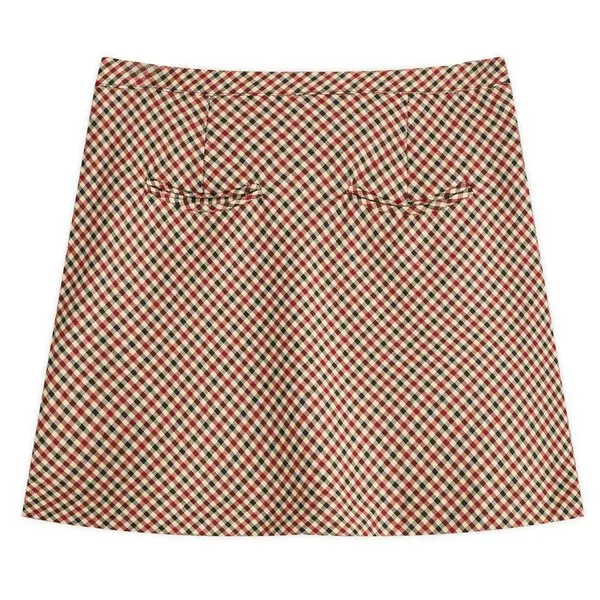 HOUSE OF SUNNY Marie Mini Skirt - Wine Multi