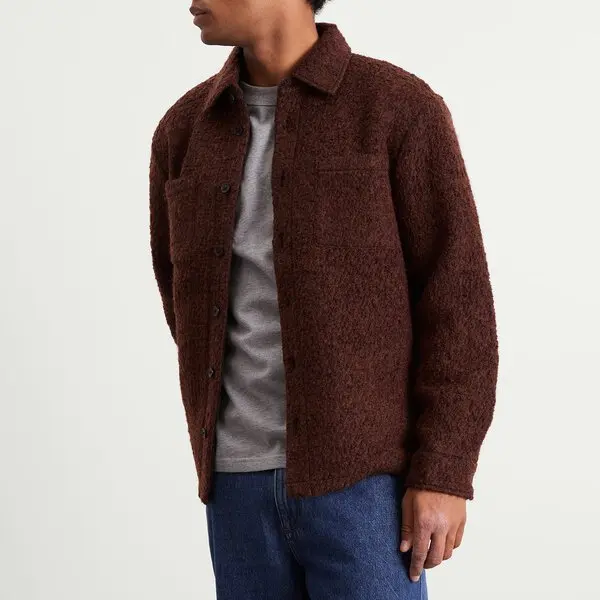 WAX LONDON Mount Reversible Boucle Overshirt