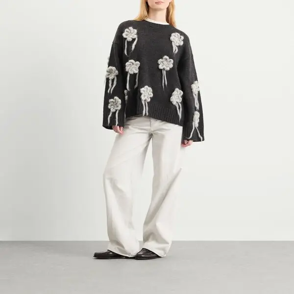 GANNI Crochet Flowers Knitted Jumper