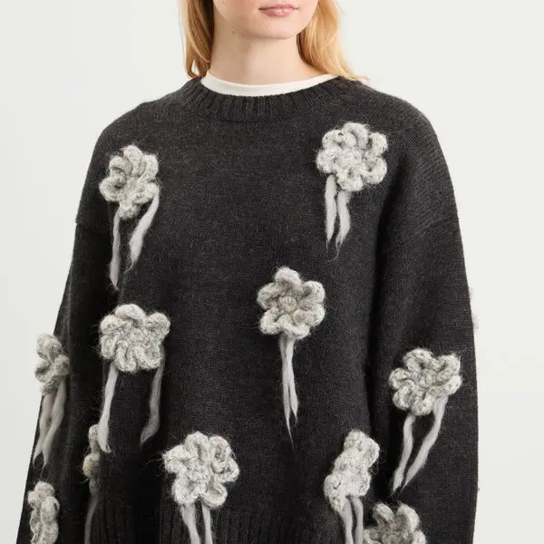 GANNI Crochet Flowers Knitted Jumper