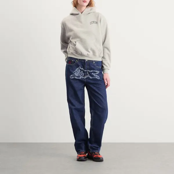 ICECREAM College Cropped Popover Hoodie