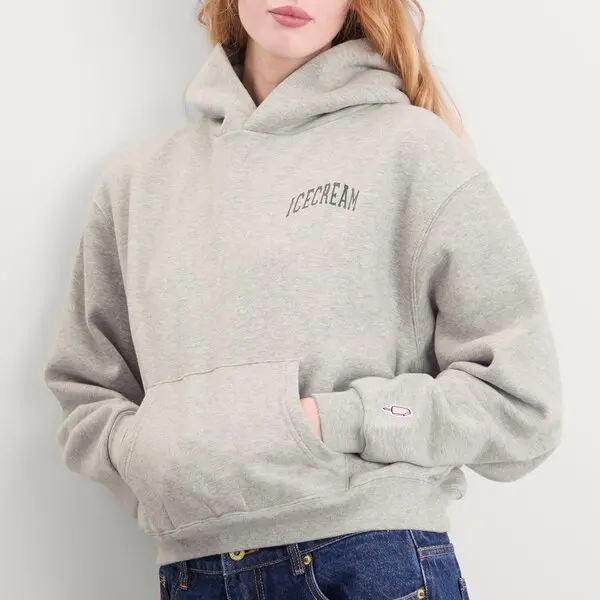ICECREAM College Cropped Popover Hoodie