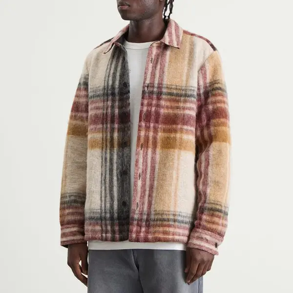 WAX LONDON Nolan Wool Blend Check Overshirt