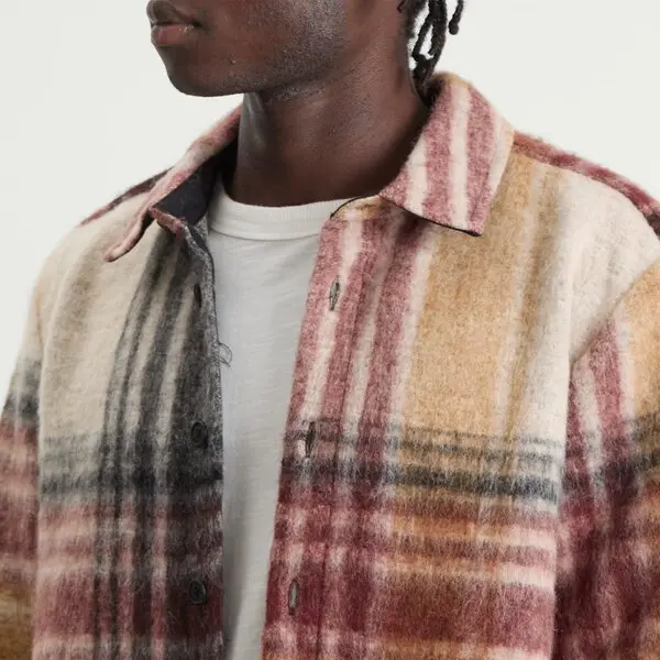 WAX LONDON Nolan Wool Blend Check Overshirt