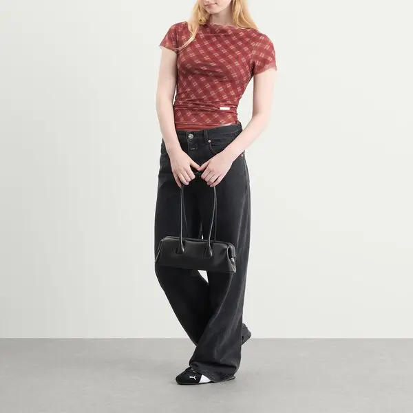 HOUSE OF SUNNY Retro Check Mesh Top