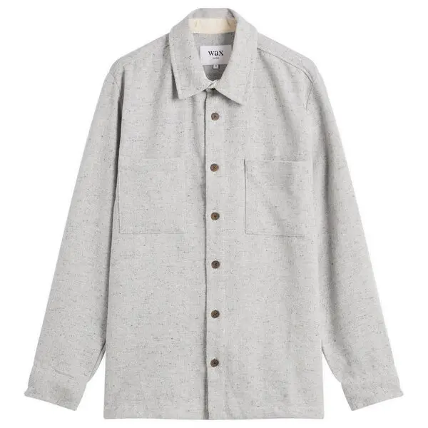 WAX LONDON Whiting Wool Fleck Overshirt - Blue
