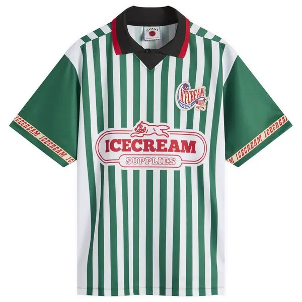 ICECREAM Striped Football Shirt - Green