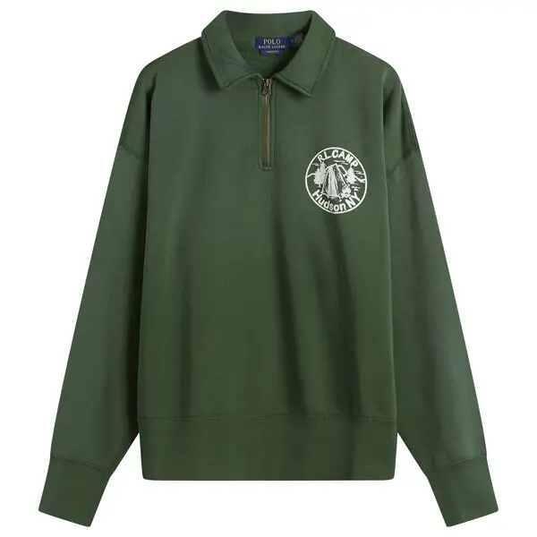 Polo Ralph Lauren Camp Half Zip Sweatshirt - Grass Green