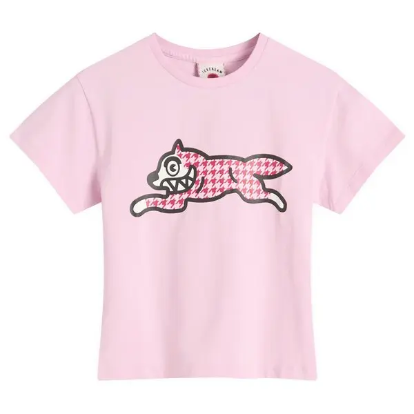 ICECREAM Houndstooth Running Dog Baby T-shirt - Pink