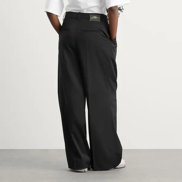 GANNI Calendered Wool Mid Waist Pants