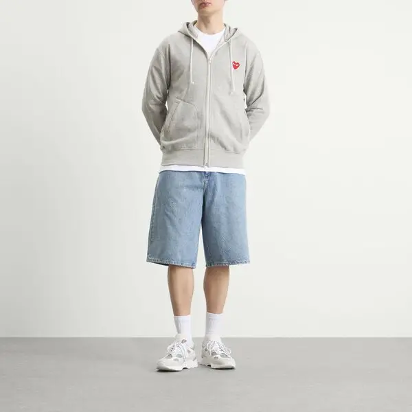 Play Comme Des Garcon Red Emblem Zip Hoodie
