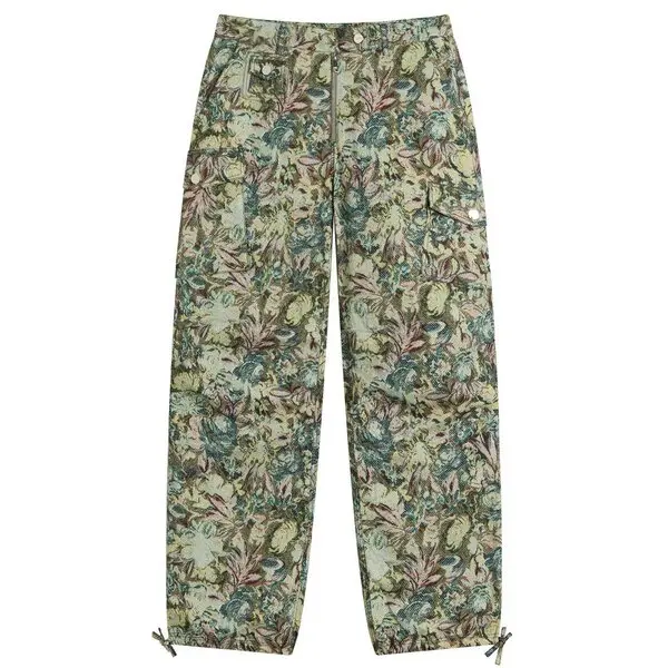 GANNI Printed Stretched Cotton Pants - Jadeite