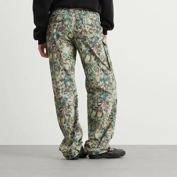 GANNI Printed Stretched Cotton Pants - Jadeite