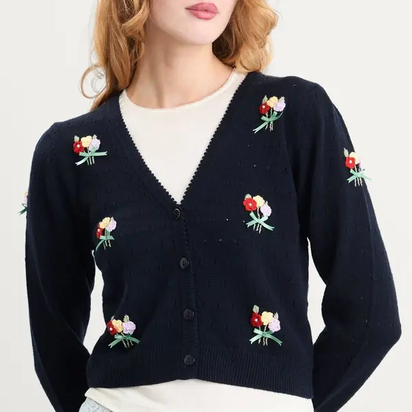 Rixo Merinda Embellished Cardigan
