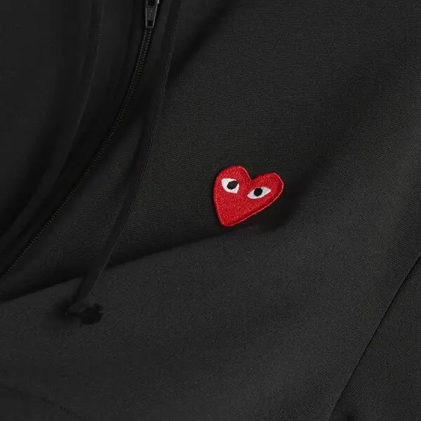 Play Comme Des Garcon Red Emblem Zip Hoodie