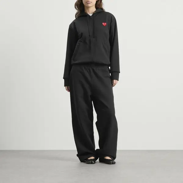 Play Comme Des Garcon Red Emblem Zip Hoodie
