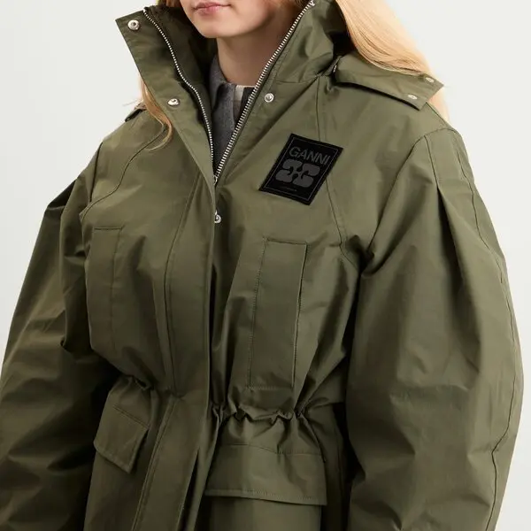 GANNI Ripstop Tri-layer Parka Coat