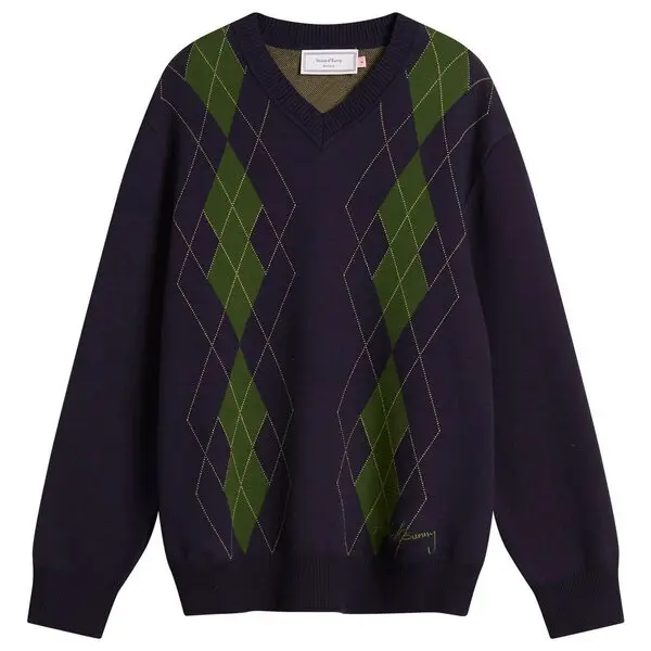 HOUSE OF SUNNY Argyle V-neck Jumper