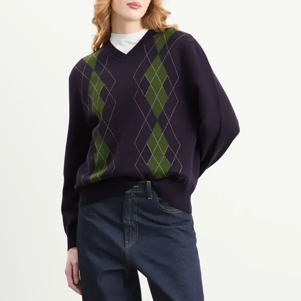 HOUSE OF SUNNY Argyle V-neck Jumper