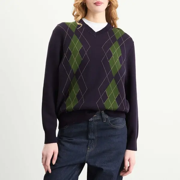HOUSE OF SUNNY Argyle V-neck Jumper