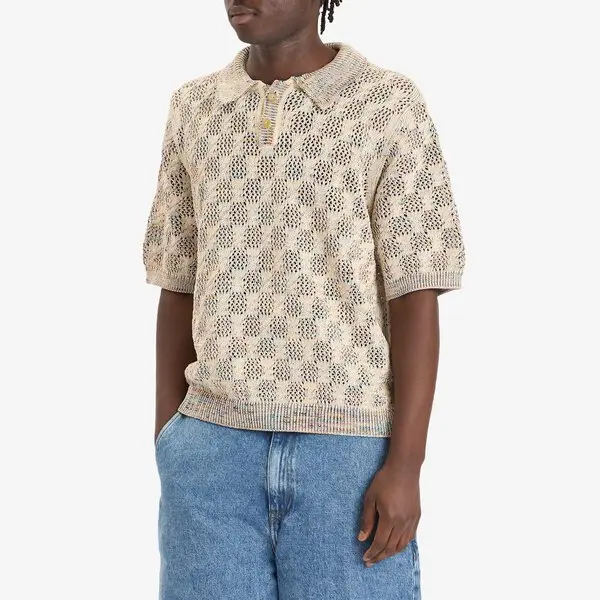 CORRIDOR Cable Knit Polo Shirt
