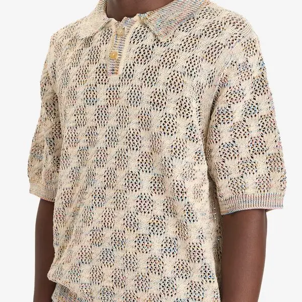 CORRIDOR Cable Knit Polo Shirt