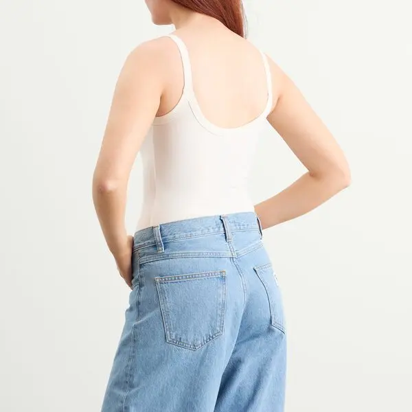 SKIMS Cotton Jersey Scoop Neck Bodysuit - Marble